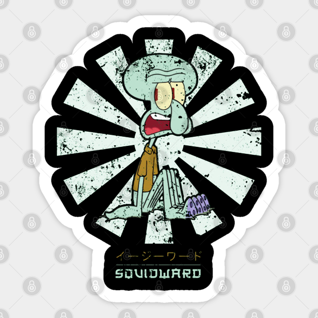 Squidward Retro Japanese Squidward Sticker Teepublic